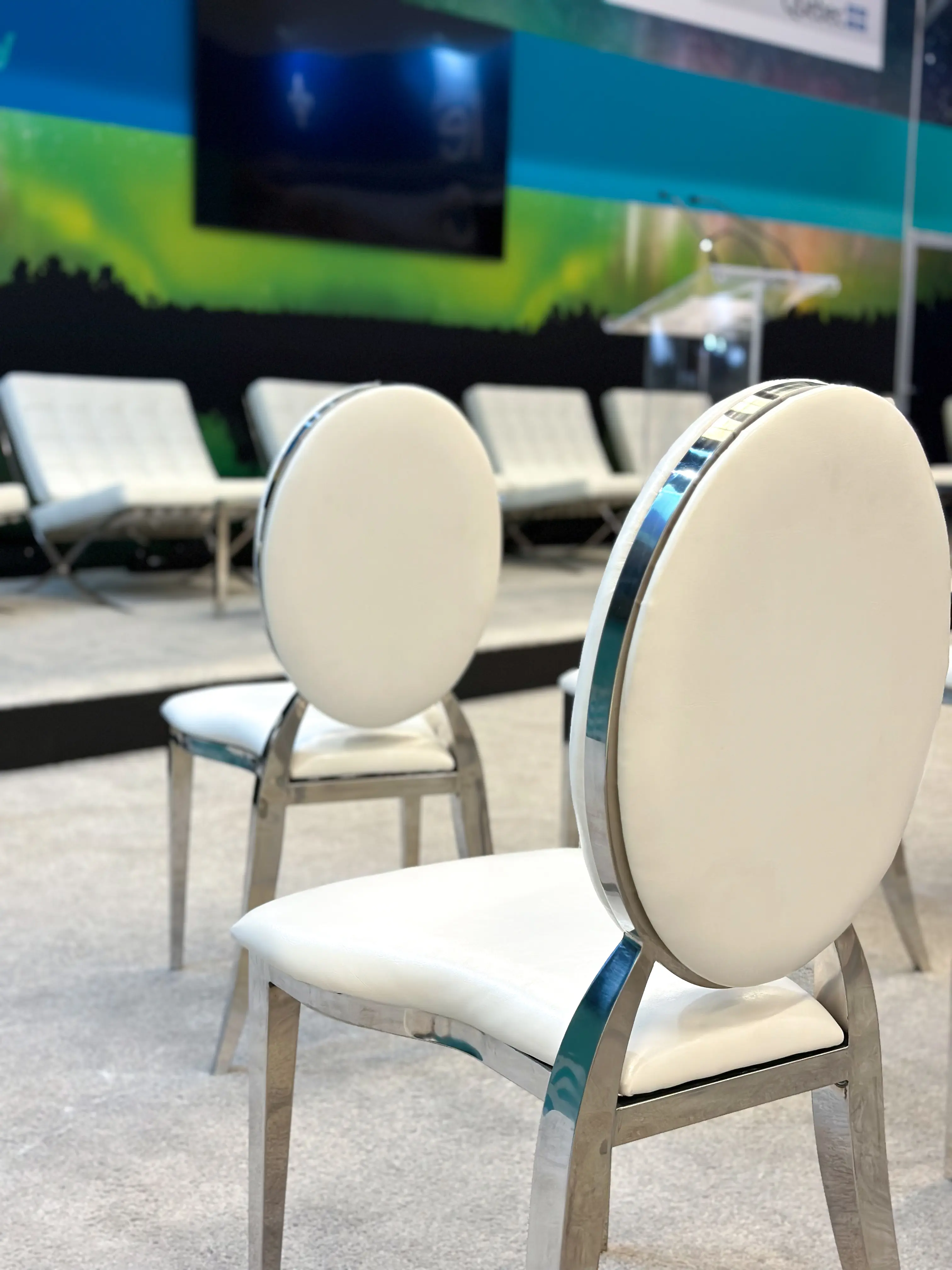 Eclipse chair with complete cushions - White leather | DX